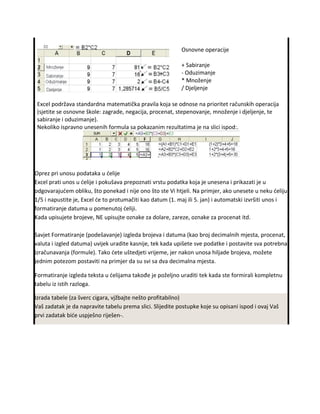 Osnove excela | DOC