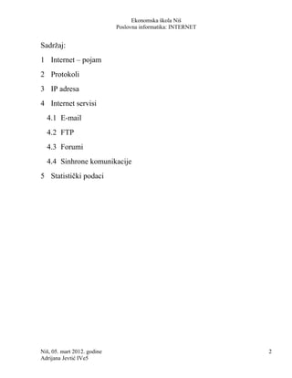 Osnove internet Adrijana Jevtic | PDF