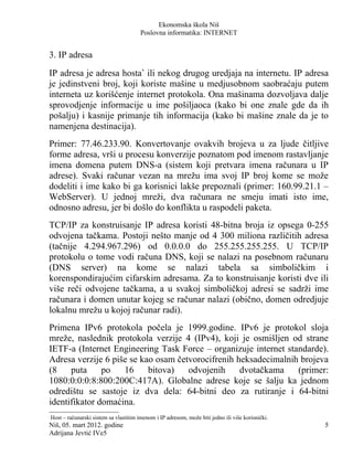 Osnove internet Adrijana Jevtic | PDF