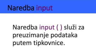 Osnove programiranja u Pythonu | PPTX