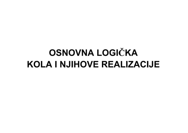 Osnovna logicka kola | PDF