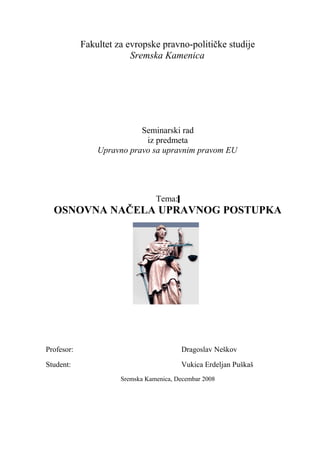 Osnovna nacela upravnog postupka | DOC