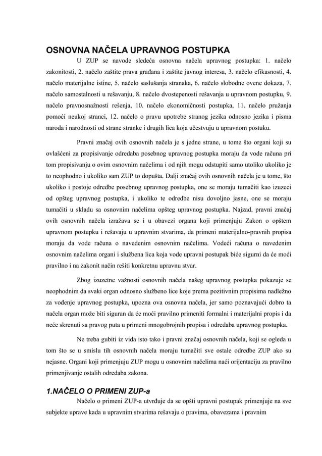 Osnovna nacela upravnog postupka | DOC