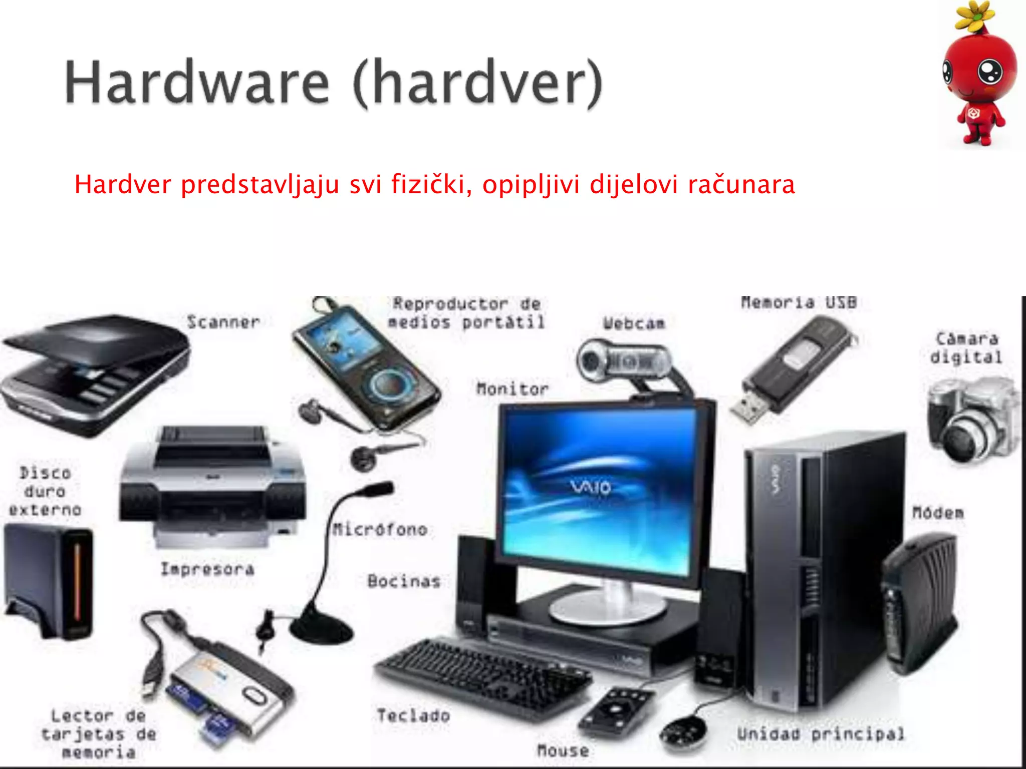 Osnovni dijelovi računara,računarski sistem VI dvetogodišnje.ppt