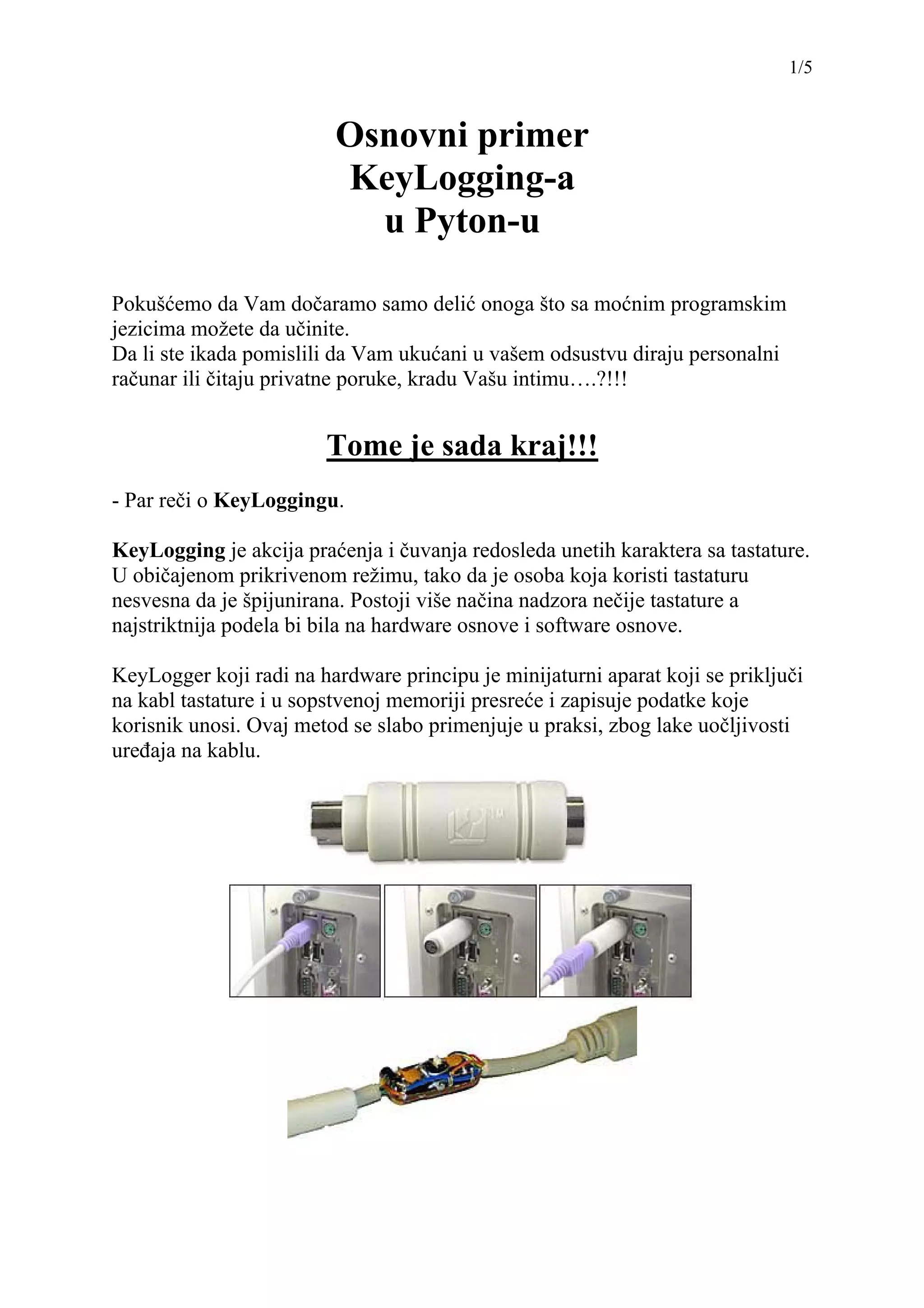 Osnovni primer keylogginga u Python-u - Dimitrije Janković - Dragan ...