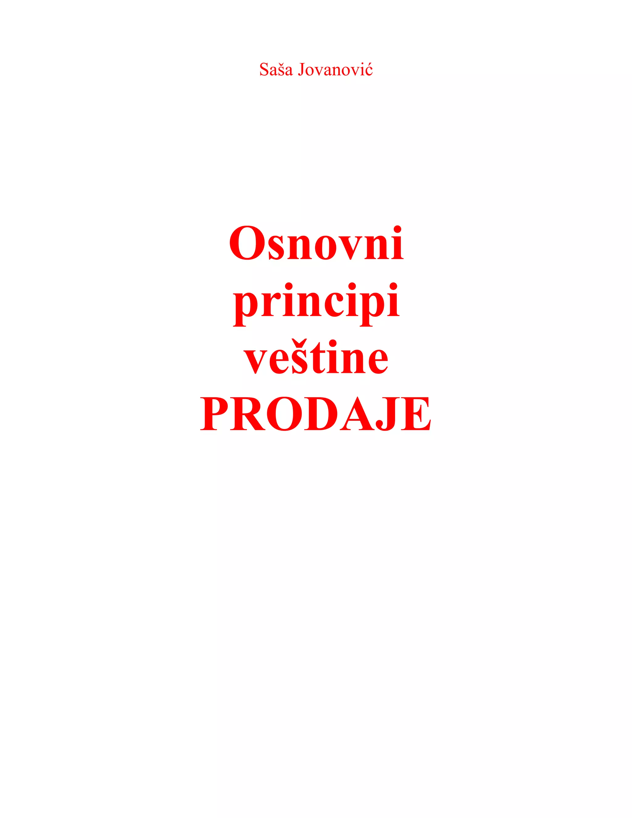 Osnovni principi vestine prodaje | PDF