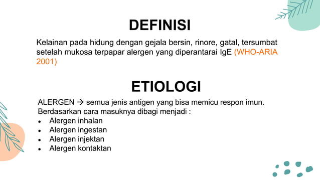 ppt rhinitis alergi pada pasien dan kasusnya | PPTX