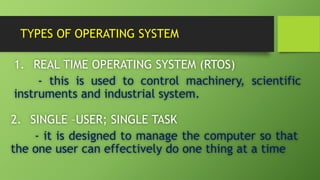 OS) OPERATING SYSTEM.pptx | Operating Systems | Computer Software and Applications