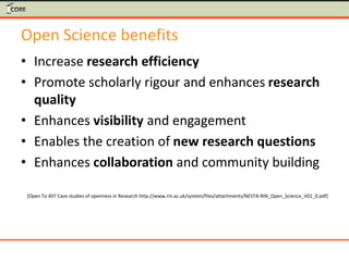 Open Science: Application and Benefits | PPT