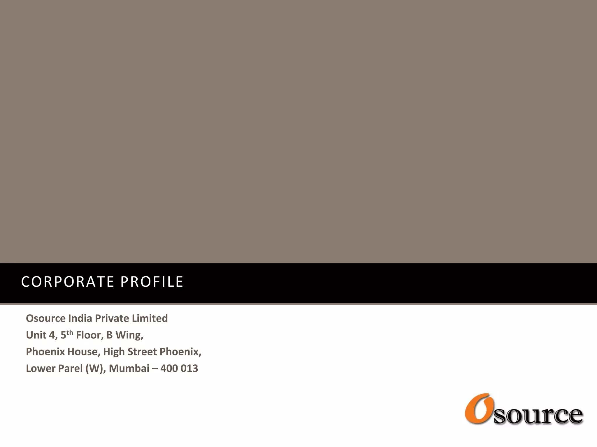 Osource Corporate Presentation | PDF