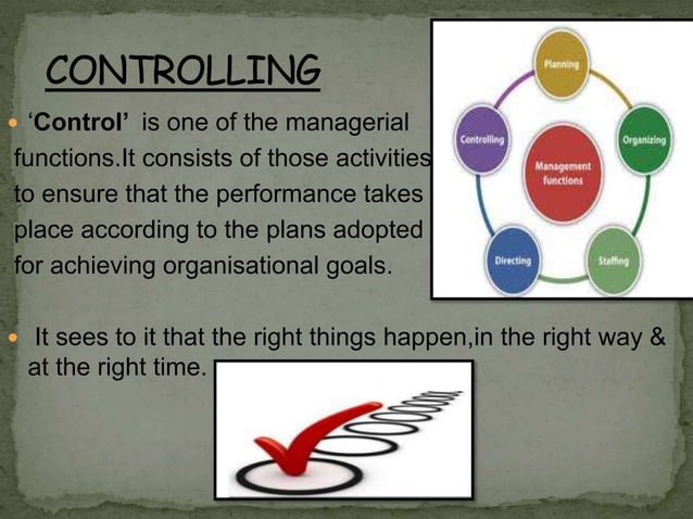 Controlling-Management Functions-Organisation Structure & Process Controlling-Management Functions-Organisation Structure & Process