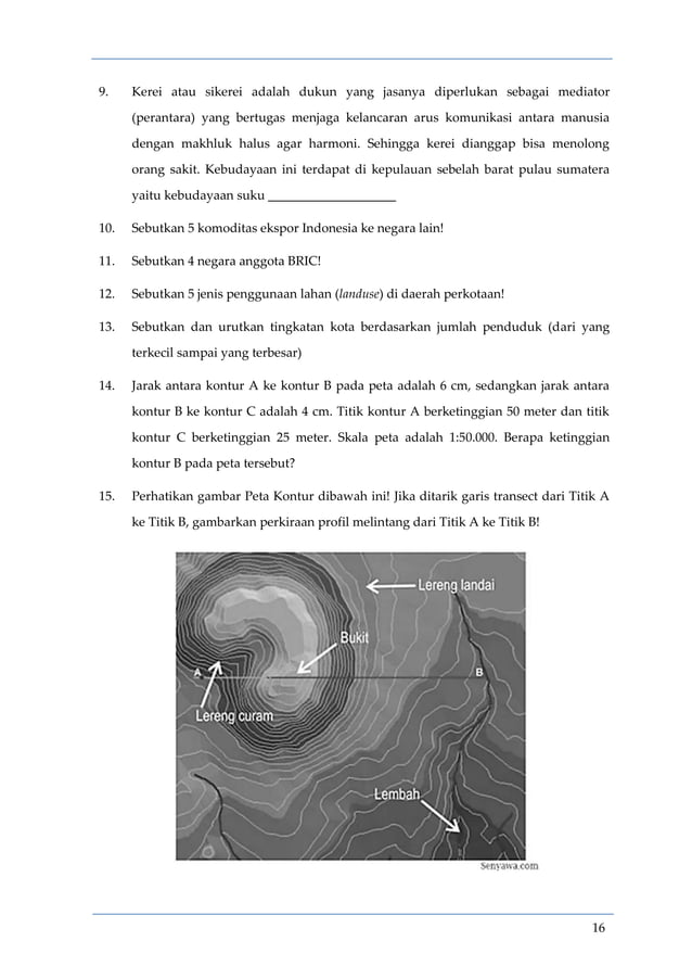Soal OSP Geografi 2014 | PDF