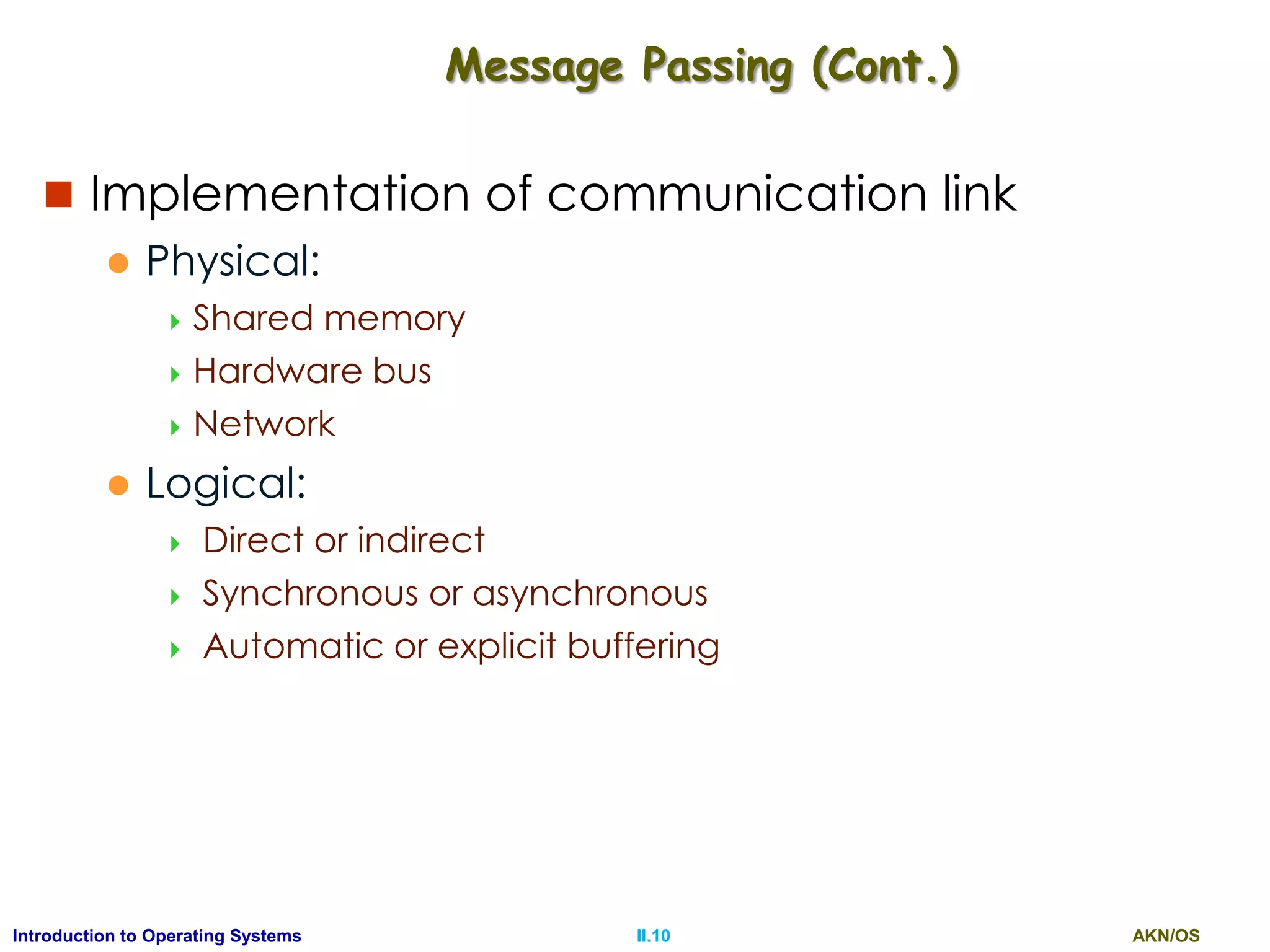 Operating Systems Part Ii Process Scheduling Synchronisation