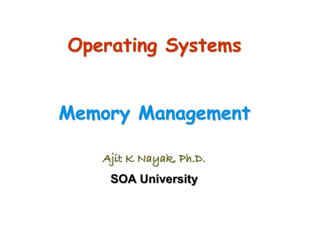 Operating Systems Part III-Memory Management | PDF | Operating Systems | Computer Software and ...