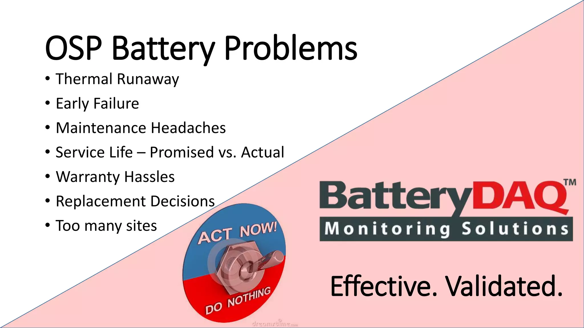 Battery Problems and Monitoring Solutions for Telecom Outside Plants | PPT