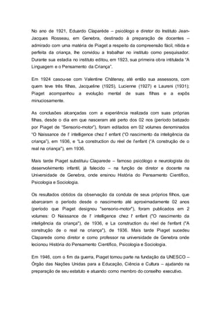 Os pensadores da psicologia da educação | DOCX