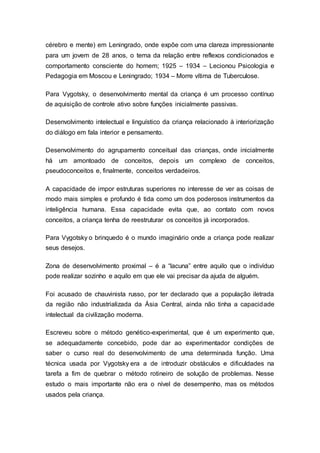 Os pensadores da psicologia da educação | DOCX