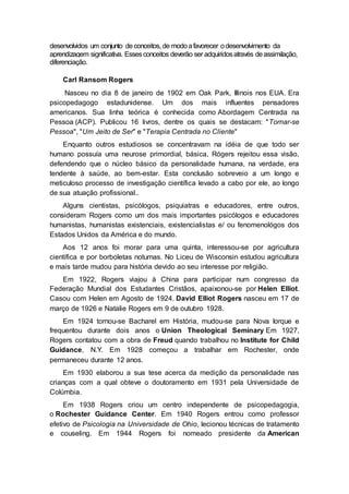 Os pensadores da psicologia da educação | DOCX