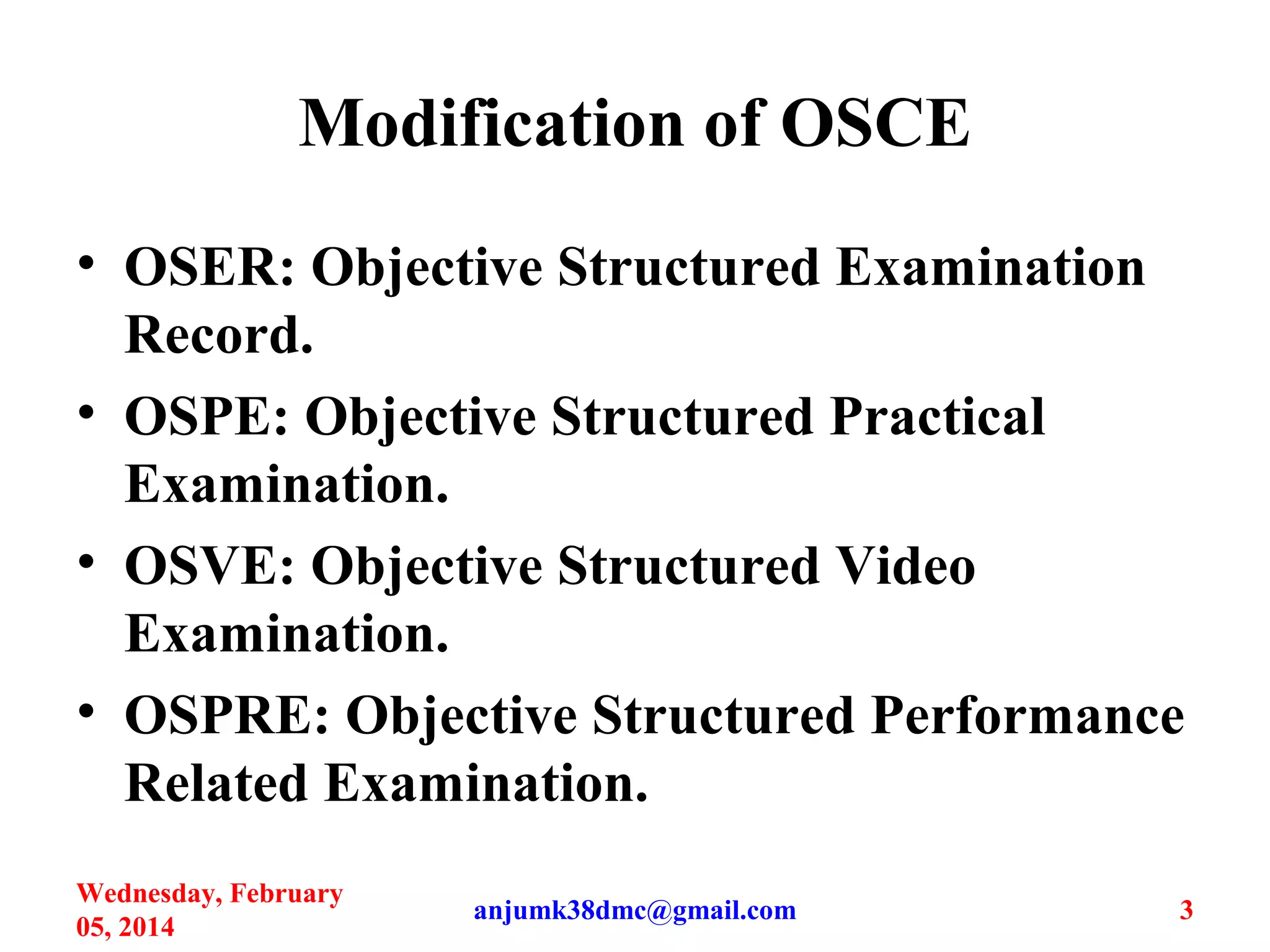 Ospe Objective Structured Practical Examination Ppt