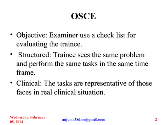Ospe Objective Structured Practical Examination Ppt