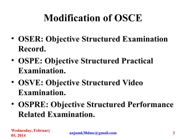 Ospe Objective Structured Practical Examination Ppt