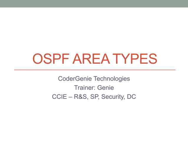 Ospf area types | PPTX