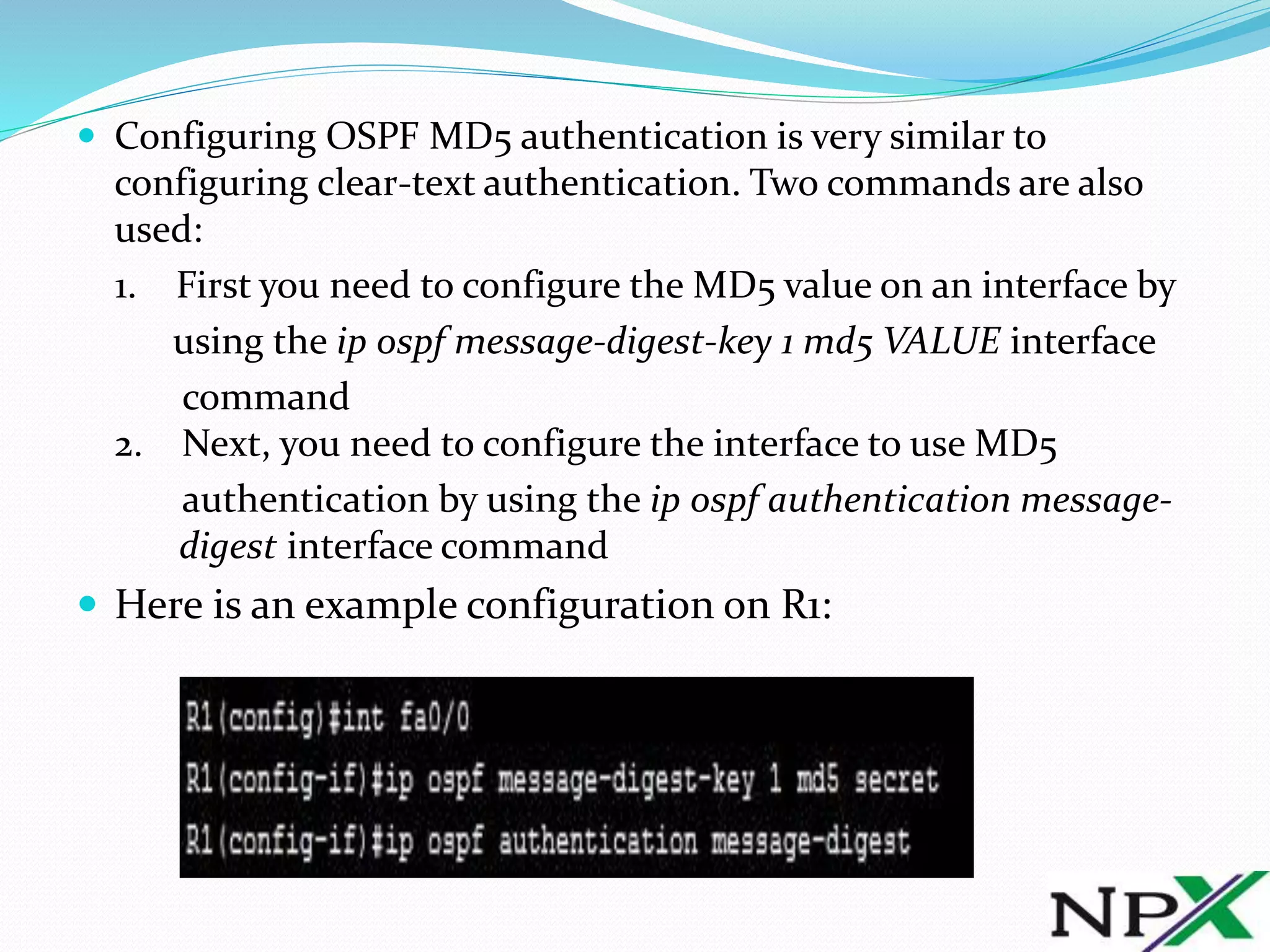 OSPF Authentication | PPT