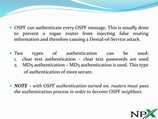 OSPF Authentication | PPT