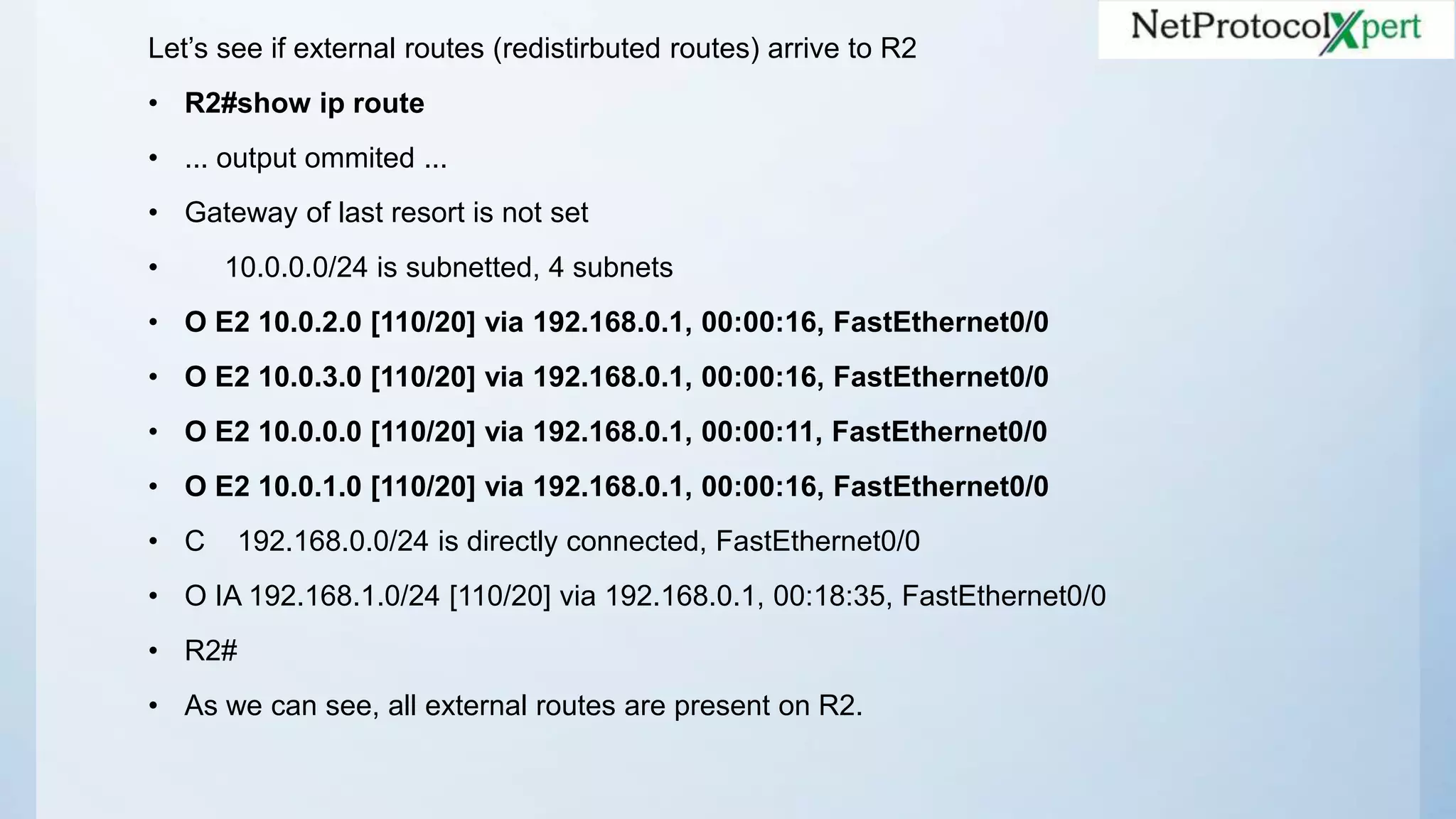 OSPF External Route Summarization | PPTX