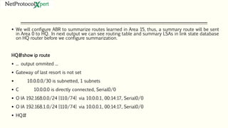 OSPF Internal Route Summarization | PPT