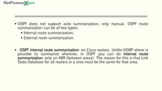 OSPF Internal Route Summarization | PPT