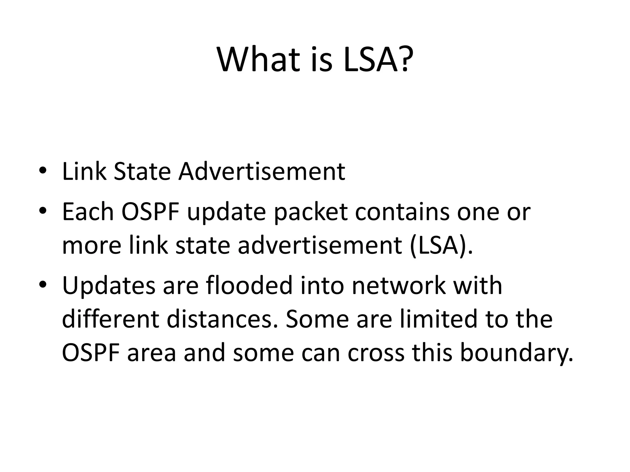 Introduction to Link State Advertisements (LSA) | PPTX