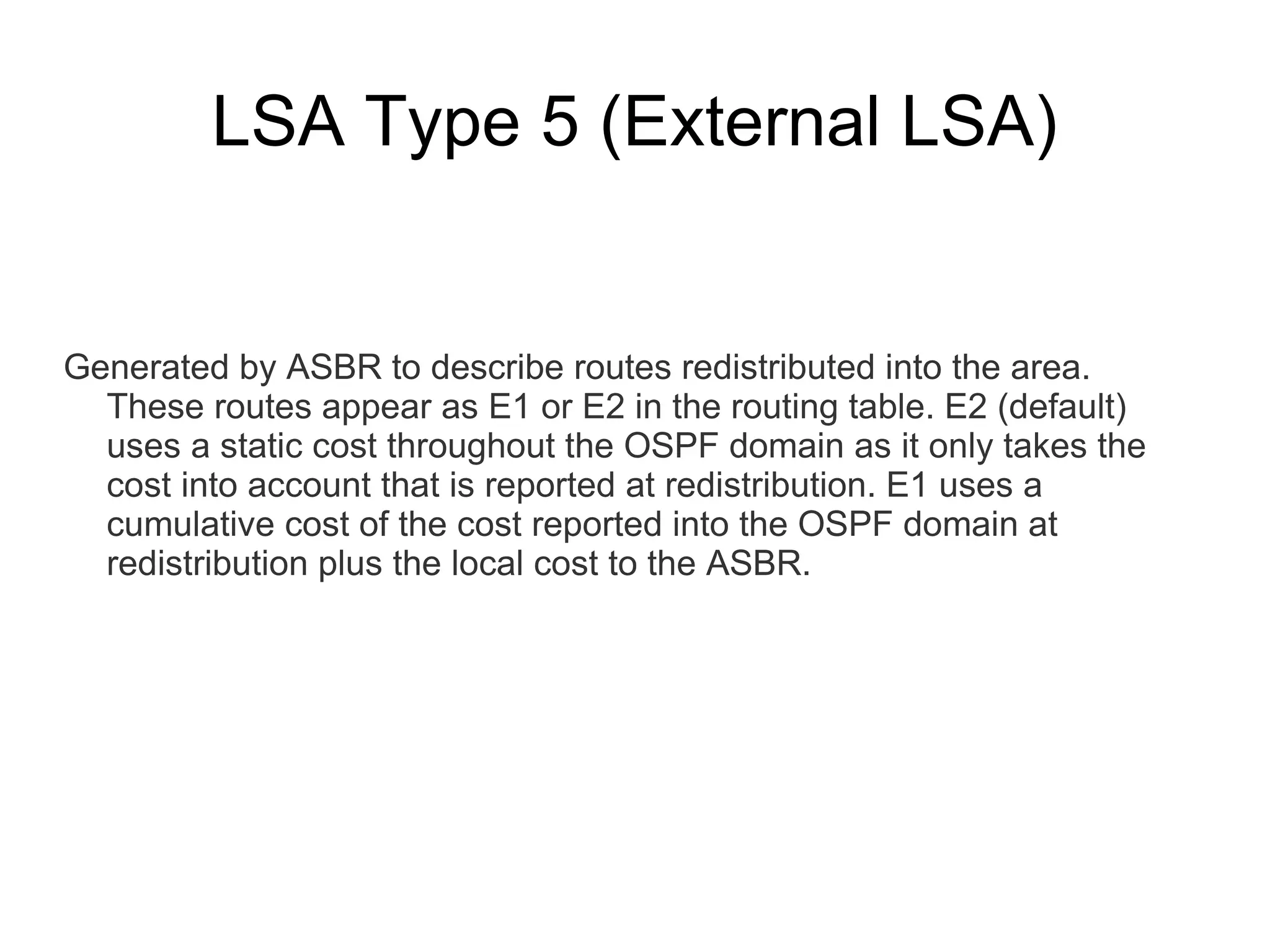 OSPF LSA Types Explained | PPT