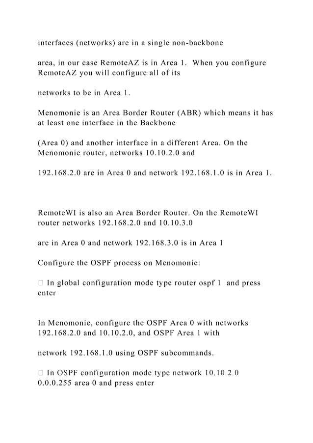 OSPF Multiple-Area Configuration Objectives Configu.docx