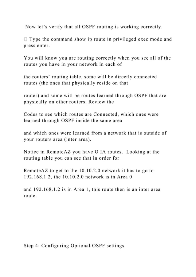 Ospf Multiple Area Configuration Objectives Configu Docx