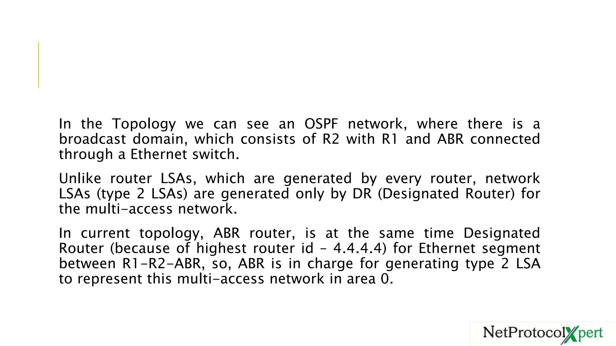 OSPF Network LSA (Type 2 LSA) | PPTX | Computer Networking | Computing