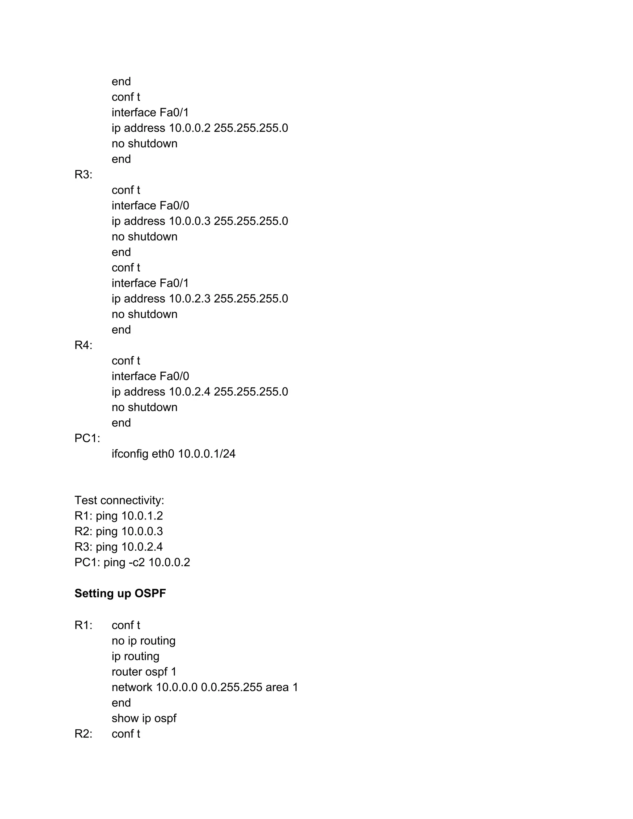 OSPF Section Topology | PDF
