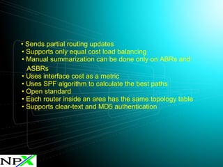 OSPF summary & Differences between OSPF and EIGRP | PPT