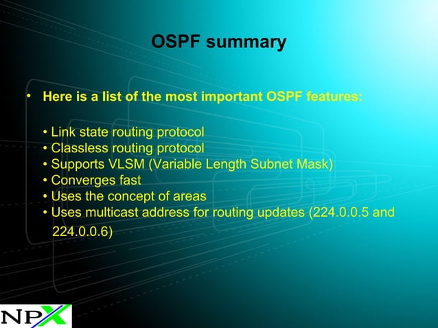 OSPF summary & Differences between OSPF and EIGRP