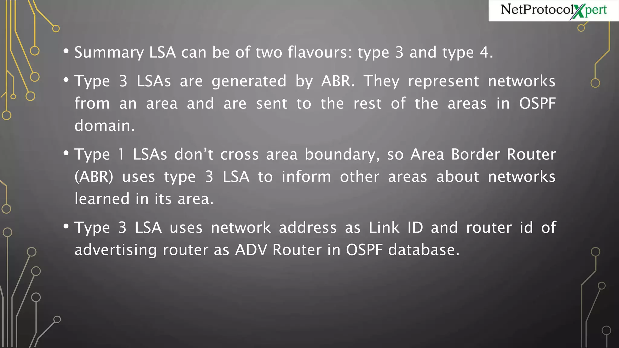 OSPF Summary LSA (Type 3 LSA) | PPTX