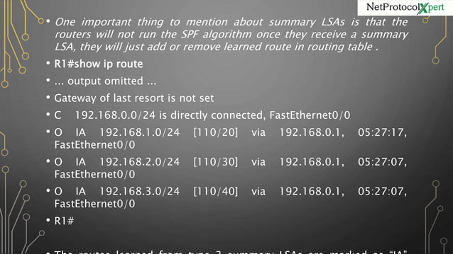 OSPF Summary LSA (Type 3 LSA) | PPTX