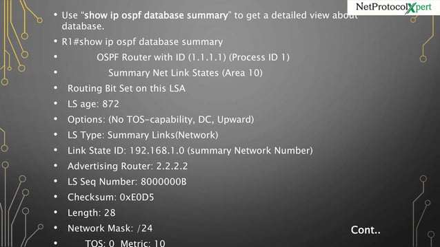 OSPF Summary LSA (Type 3 LSA) | PPTX