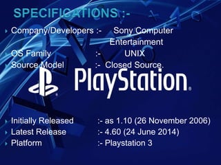 PLAYSTATION OPERATING SYSTEM | PPTX