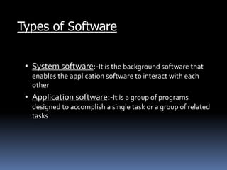 Software and its types and its advantages and disadvantages | PPTX