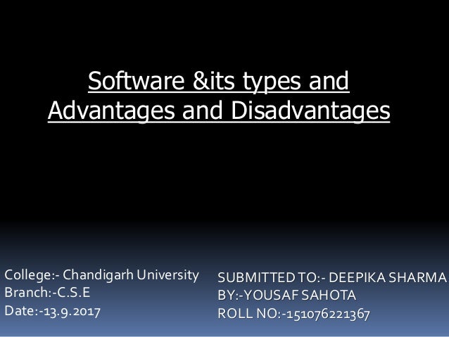 Software And Its Types And Its Advantages And Disadvantages