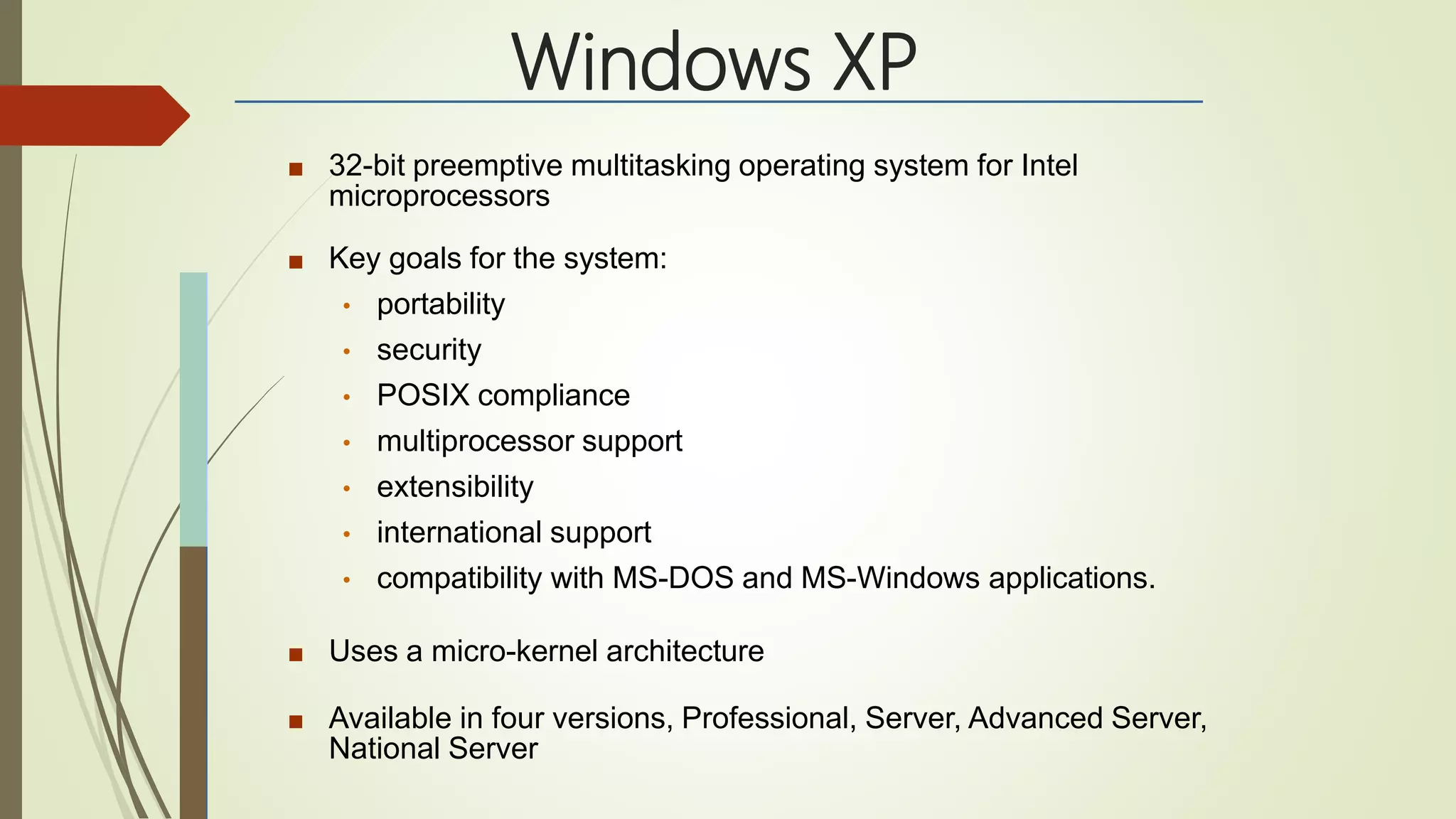 Windows XP operating system | PPTX | Operating Systems | Computer ...