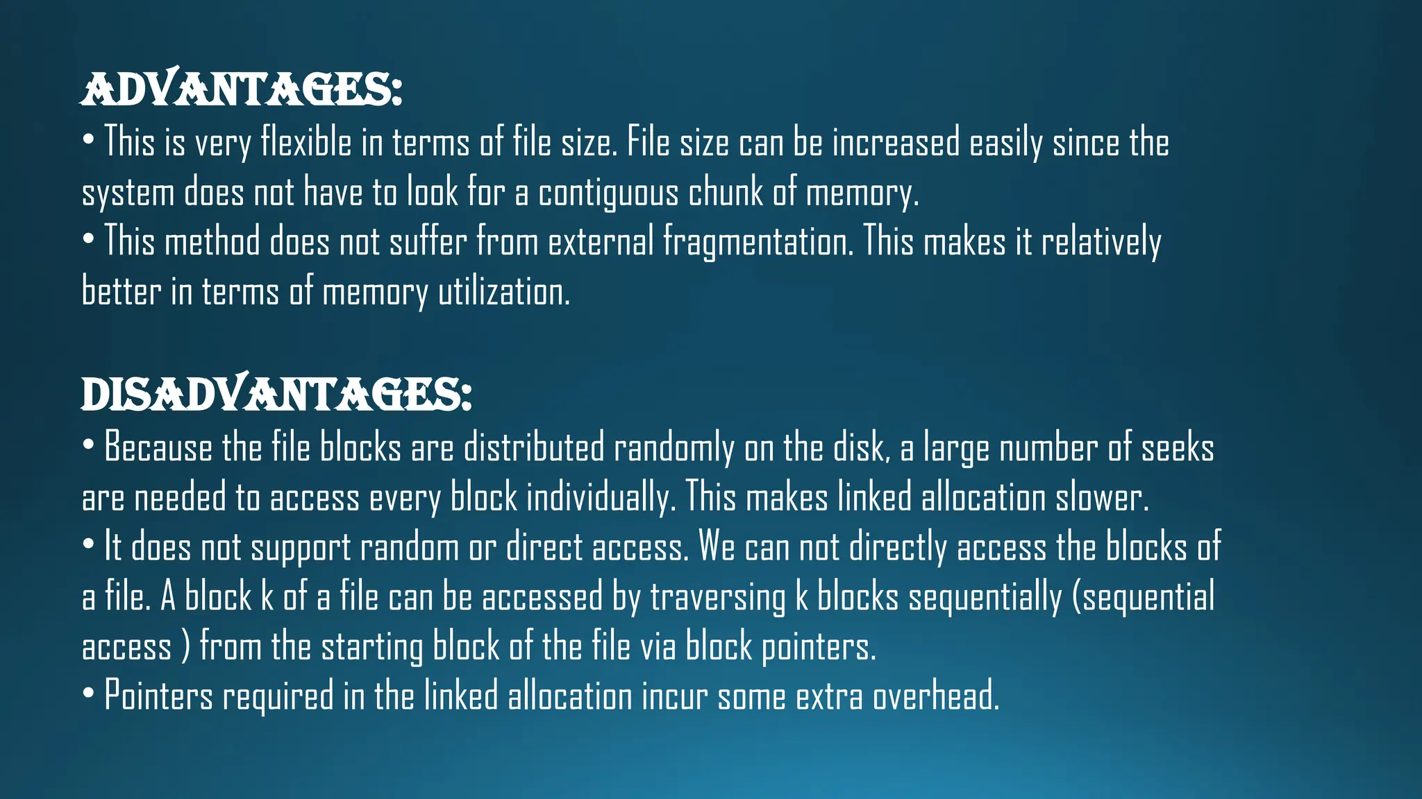 File Allocation methods in Operating Systems | PPTX