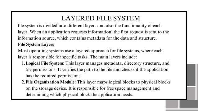 FILE SYSTEM STRUCTURE PRESENTATION OPERATING SYSTEM | PDF