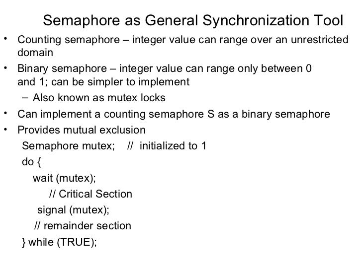 Os Process Synchronization Semaphore And Monitors
