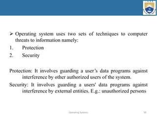 protection and security in operating systems | PPTX